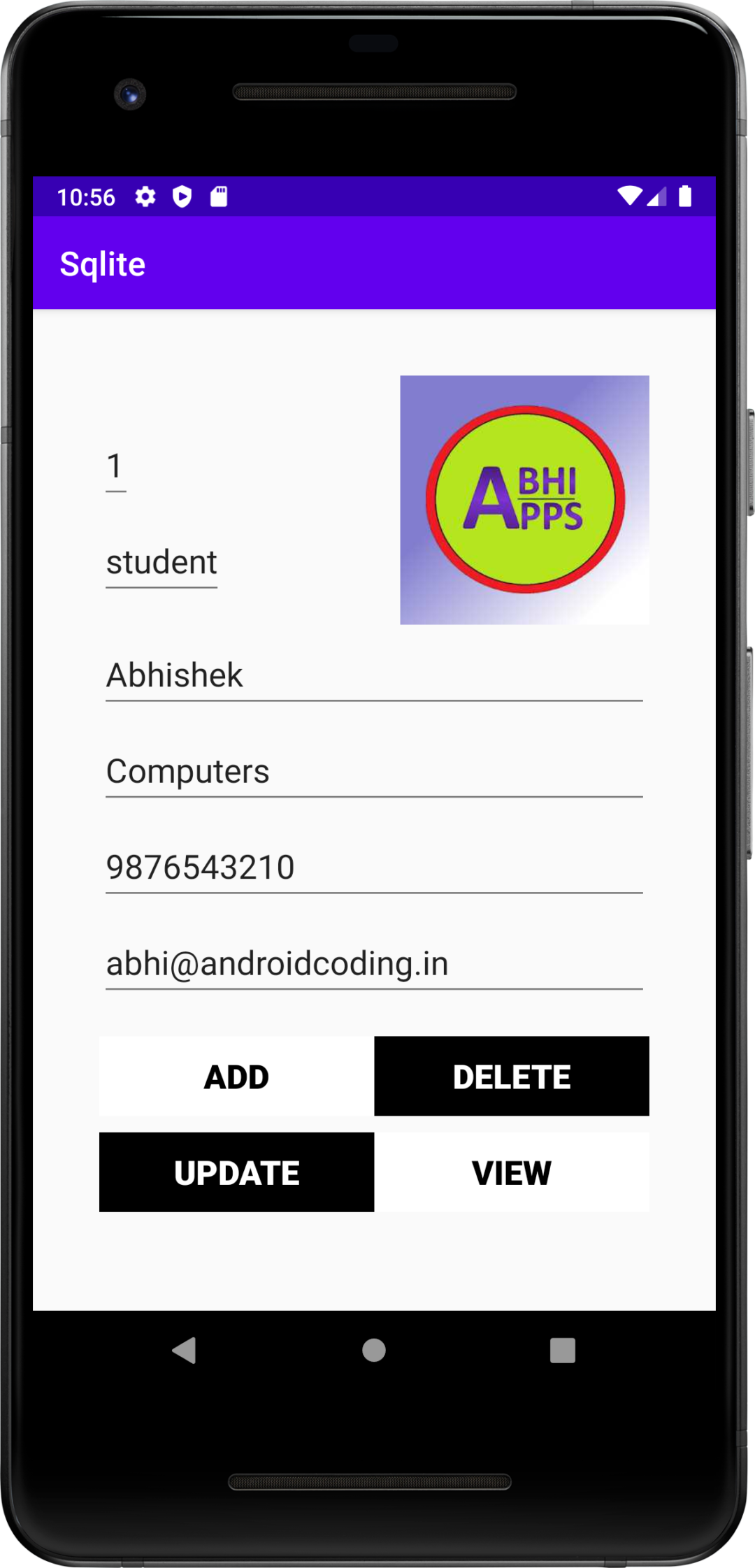 Android Sqlite Database Tutorial Crud Operations Blob